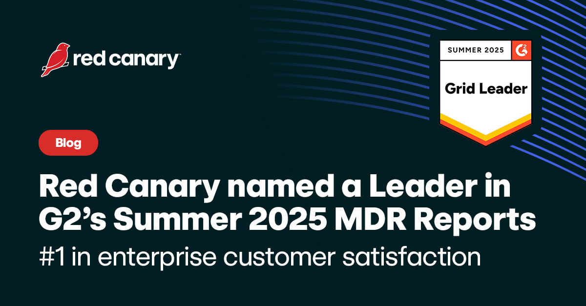 Red Canary named a Leader in G2’s Summer 2025 MDR Reports